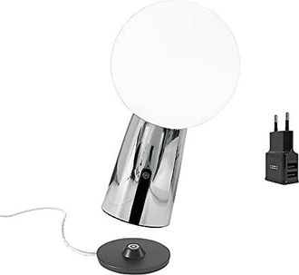Zafferano [Amazon Exclusive] Zafferano Olimpia Pro Wiederaufladbare Aluminium-Tischleuchte mit Aiino USB-Ladegerät, Berührung LED dimmbar, Schutzart IP54, 3000K
