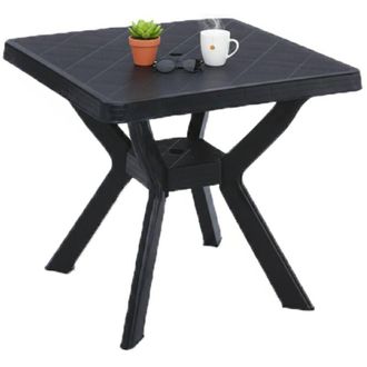 Dmora Outdoor-Tisch Normandy, 4 Pl&auml;tze, max. L&auml;nge 79 cm, Made in Italy, glatte Optik, 79x79x72h cm, Anthrazit