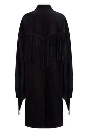 R13 Suede with Fringe Detailing Coat - Black