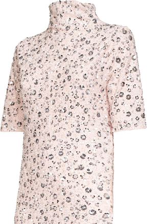 Paco Rabanne Floral Bead and Sequin Embroidered Midi Dress - Pink