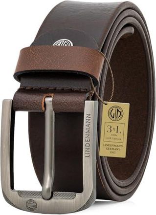 Lindenmann Ceinture en cuir pleine fleur pour homme, ceinture en jean marron, Farbe/Color:marron, Size US/EU
