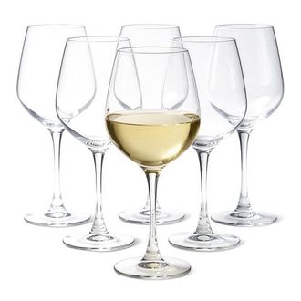 Amazon Basics Stiel-Wei&szlig;weingl&auml;ser, 6-Teiliges Set, 354,9ml, Sp&uuml;lmaschinenfest