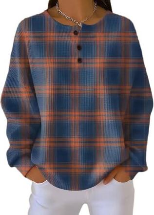 Generic Automne et hiver Nouveau r&eacute;tro impression num&eacute;rique 3D trois boutons col montant polo pull femmes robe-Waffle-A, N&deg;4, 3XL