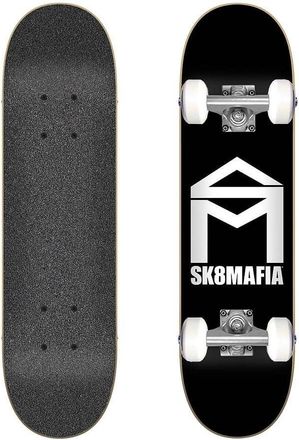 Sk8mafia Sk8 Mafia Skateboard, komplettes Haus-Logo, Schwarz, Micro, 15,2 x 59,7 cm Montage