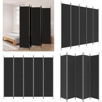 vidaXL Vidaxl - Cloison de s&eacute;paration 5 panneaux Noir 250x220 cm Tissu - Cloison De S&eacute;paration - &Eacute;cran De Confidentialit&eacute; - S&eacute;parateur De Pi&egrave;ce - Mur
