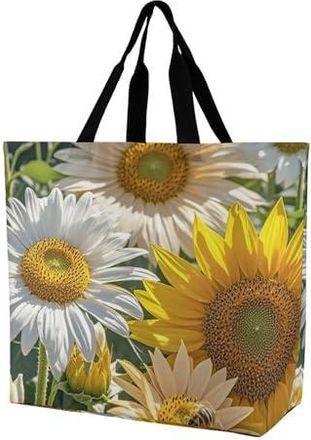 Generic Tournesols, Marguerites, Roses Sac Courses D&eacute;contract&eacute; Sacs L&eacute;ger Sac Fourre Tout Pour Travail Shopping Gym