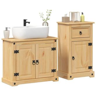vidaXL vidaXL Ensemble de meubles salle de bain 2 pcs Corona bois pin massif