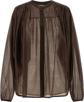 Twinset Femme, Blouses et Chemises, Brun, Taille: 36 FR Fluid Voile Shirt