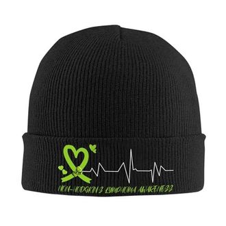 Generic Bonnet en Tricot Ruban Vert Citron Heartbeat, Symbole De Sensibilisation Au Lymphome Non Hodgkinien Respirant Chapeau Tricot&eacute; Mode Bonnet Thermo pour 