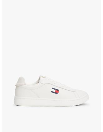 Tommy Jeans Archive - Court-Sneaker aus Leder in Ecru-Wei&szlig;
