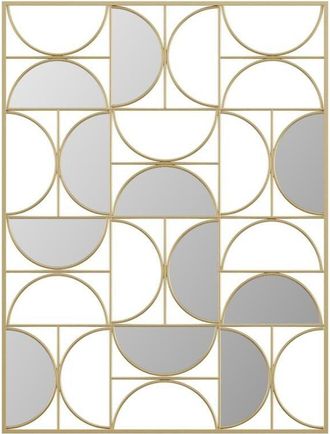 Vente-Unique Miroir art déco déstructuré en métal - L.77 x H. 102 cm - Doré - TAYAN