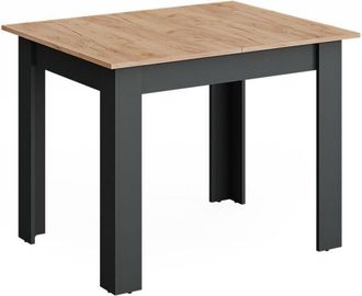Vicco Table de salle &agrave; manger Repose, Anthracite/ch&ecirc;ne dor&eacute;, 100x80cm extensible, Vicco