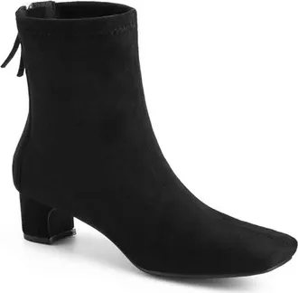 Allegra K Bottines &agrave; talons carr&eacute;s et fermeture &eacute;clair &agrave; larri&egrave;re pour femmes Noir 40