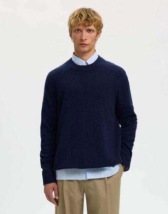 Selected Pullover in Sky Captain-Grau