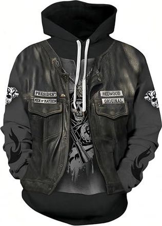 Ocean Plus Homme 3D Drôle Sweats à Capuche à Manches Longues Multicolore Unisexe Streetwear Sweat-Shirt Sportif avec Cordon (L/XL (Poitrine: 114-134 CM), Veste e