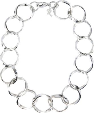 Raf Simons Femme, Accessoires, Gris, Taille: ONE Size Linked Rings Chain Necklace