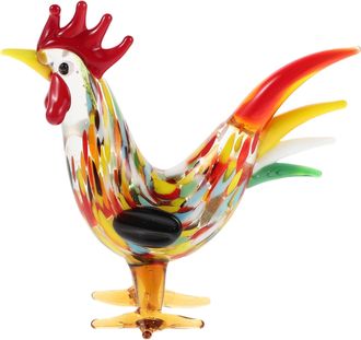 Cabilock Glas Tischdekoration In Tierform Hahn Ornament Glas Hahnstatue Hahnfigur H&uuml;hnerfigur Tierskulptur