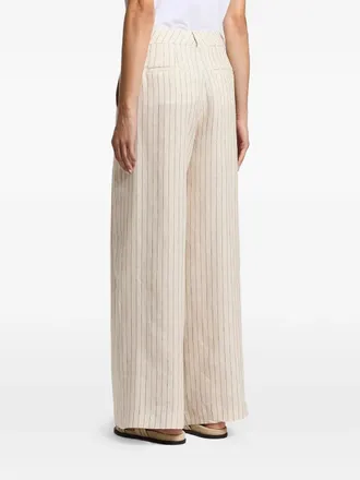 PESERICO Womens Pinstripe Palazzo Pants Ss26 W