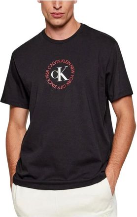 Calvin Klein Jeans Homme, Tops, Noir, Taille: 2XL T-shirt &agrave; Manches Courtes en Coton Imprim&eacute; avec Col Rond