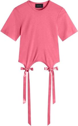 Simone Rocha Femme, Tops, Rose, Taille: 36 FR Bow Tail Easy T-Shirt