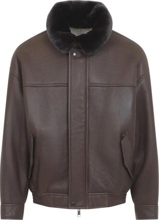 Yves Salomon Nappa Shearling Bomberjacke - - Jackets - Herren - Braun - L