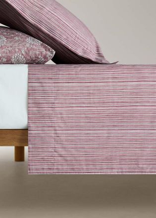 Mango Drap plat imprim&eacute; rayures fines 150/160 cm rose p&acirc;le - Home - Lit 150/160 cm - MANGO HOME