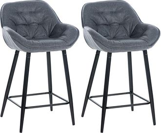 Clp 2er Set Barhocker Gibson grau Stoff