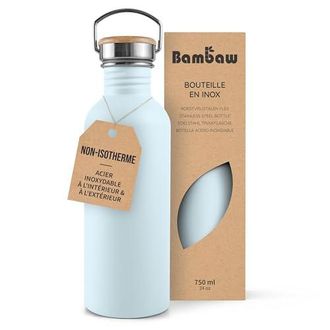 Bambaw Bouteille deau en m&eacute;tal 750 ml, bleu clair, bouteille deau non isol&eacute;e, bouteille en acier inoxydable de 750 ml, bouteille en acier inoxydable - Bleu n