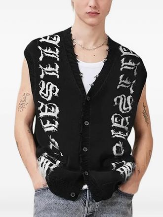 AllSaints cardigan sans manches Scripture - Noir