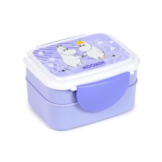 Puckator Lunchbox Bento mit Besteck und Clipverschluss - Moomin - Design Tammi - Schreibtafel für Schule und Büro - BPA-frei