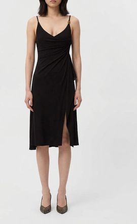 Versace Etuikleid-Minikleid aus Viskose mit Logo-Tr&auml;gern und V-Ausschnitt