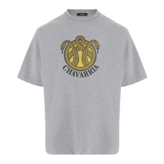 Willy Chavarria T-shirt en coton Snake Crest - Homme - Tops - Gris - Taille: M