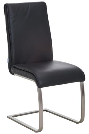 Livetastic Schwingstuhl Echtleder, Schwarz, Metall, Leder, Echtleder, B&uuml;ffelleder, F&uuml;llung: Polyetherschaumkern, eckig, 46x99x62 cm, Esszimmer, St&uuml;hle, Esszimmer