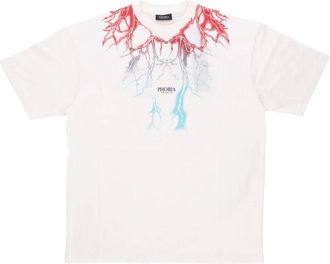 Phobia Archive Homme, Tops, Blanc, Taille: XL Tee &agrave; Imprim&eacute; &Eacute;clair Bicolore