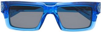 Philipp Plein Eyewear Sonnenbrille mit eckigem Gestell - Blau