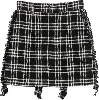 Alessandro Enriquez Checked Boucl&eacute; Skirt - Black