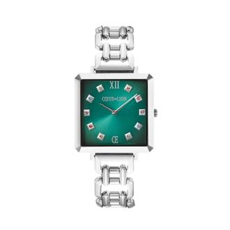Coeur de Lion Uhr - Uhr Iconic Cube Turquoise Glaze Statement - Gr. unisize - in Silber - für Damen