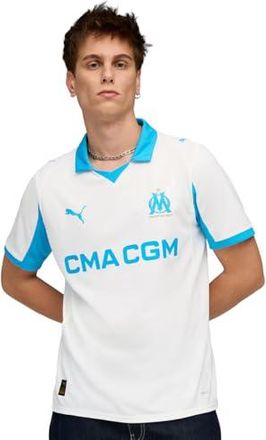 Puma Homme Olympique de Marseille Maillot Domicile 2025 2026 Adultes, blanc/bleu, S