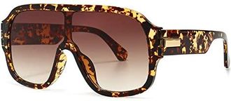 Generic Lunettes de soleil carrées surdimensionnées à une lentille pour homme et femme, lunettes tendance UV400, lunettes vintage 2026