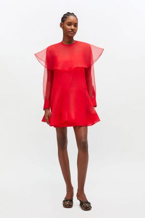 Ganni Robe rouge &agrave; col rond - Taille 40 - Pour Femme
