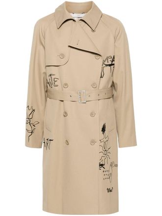 1989 STUDIO trench à broderies - Tons neutres