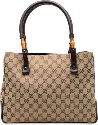 Gucci 2000-2015 GG Canvas Bamboo tote bag - Braun