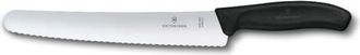 Victorinox by Swiss Army Swiss Classic, Profi Konditorsäge, Extra Scharfe Klinge, Wellenschliff, 22 cm, Rostfreier Stahl, schwarz
