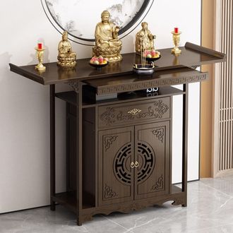 Generic Altartisch aus Bambus, chinesischer Schrank, Altarschrank aus Bambus, Meditationstische mit Stauraum und Schublade, Opfergabentisch f&uuml;r das Gebet zu H