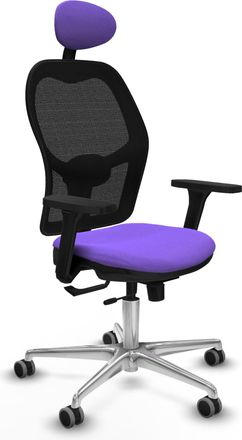 Piqueras y Crespo Ergonomischer Stuhl f&uuml;r die Arbeit zu Hause mit 3D-Armen, h&ouml;henverstellbarer Lendenwirbelst&uuml;tze und festem Kopfteil, ausgestattet mit Syncro/Traslack.