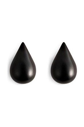 NORMANN COPENHAGEN Wandhaken Dropit Hooks Small Holz Schwarz 2 St&uuml;ck