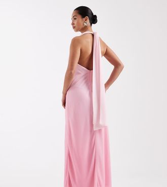 Tfnc Petite Robe longue de demoiselle dhonneur en mousseline &agrave; dos nu - Rose d&eacute;grad&eacute;