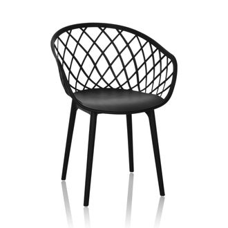 hjh OFFICE Schalenstuhl wetterfest BEGIO B Kunststoff In- und Outdoor Stuhl für Garten, Terrasse oder Esszimmer, Schwarz