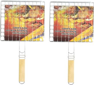 Yardwe 2Stücke Bbq Clips aus Eisen Grillzubehör für Outdoor Kochen für Grillpartys Camping und Leicht und Racks für Gemüse