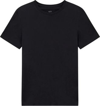 A|X Armani Exchange Homme, Tops, Noir, Taille: L T-shirt en coton &agrave; manches courtes et col rond